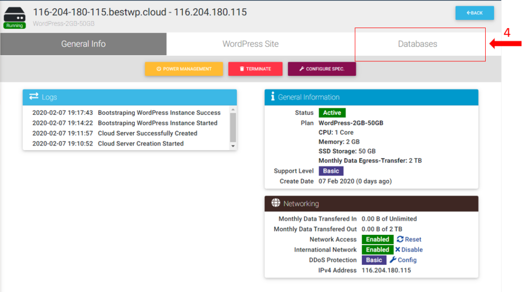 วิธีการเข้าใช้งาน phpMyAdmin ของ WordPress Cloud - Bangmod Knowledge Base