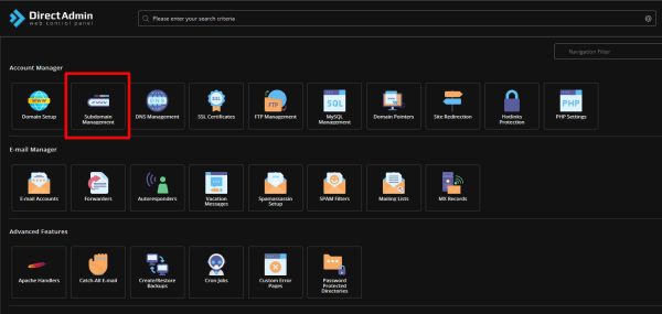 วิธีการสร้าง Subdomain ด้วย DirectAdmin - Bangmod Knowledge Base