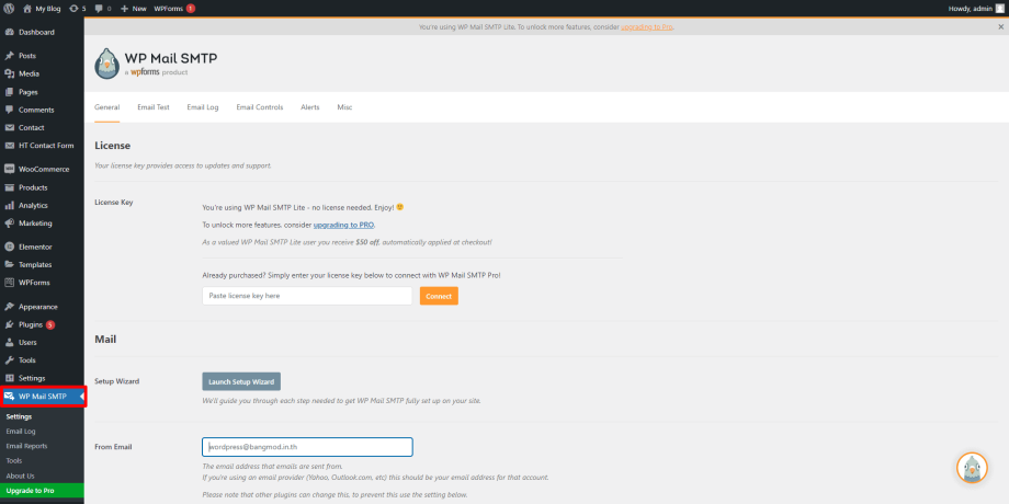 วิธีการทำ WordPress SMTP Form Mail - Bangmod Knowledge Base