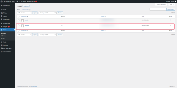 วิธีสร้าง User สิทธิ์ Admin ใน WordPress Admin - Bangmod Knowledge Base